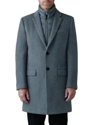 Mackage Skai-slb Virgin Wool Coat With Removable Down Bib - Carbon Mix
