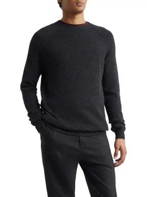 Sunspel Lambswool Crewneck Sweater - Charcoal Melange