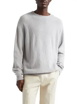 Sunspel Sunspel Lambswool Crewneck Sweater Pink Smoke Twist