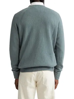 Sunspel Sunspel Lambswool Crewneck Sweater Smoke Green