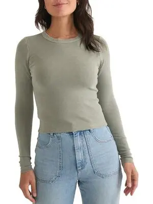 Marine Layer Lexi Sun-in Rib Long Sleeve T-shirt - Shadow