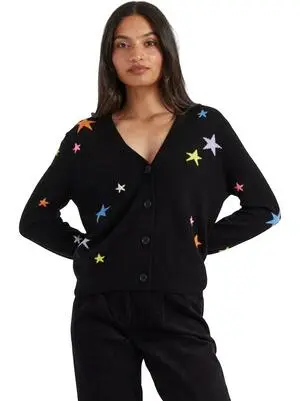 Chinti & Parker Wool-cashmere Star Cardigan - Black