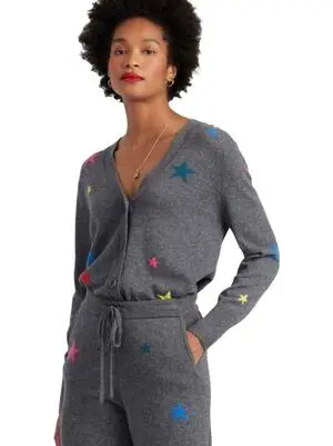 Chinti & Parker Wool-cashmere Star Cardigan - Grey