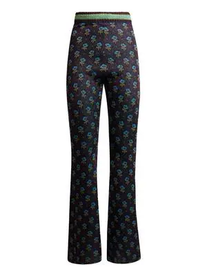 Etro Printed Knit Flared Pants - Blue