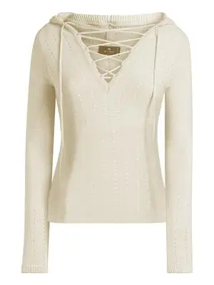 Etro Zipped Knit Cotton-Blend Sweater Off-white