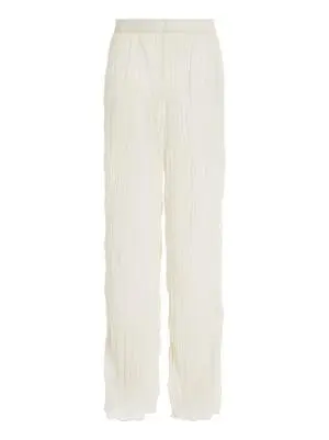 Jade Swim Amaya Crinkled Crepe Pants Ivory