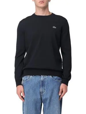 Lacoste Crew Neck Sweater With Embroidered Logo - Black