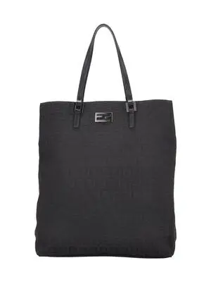 Fendi Zucchino Vertical Tote - Black