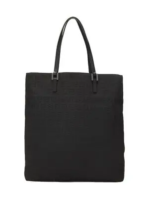 Fendi Zucchino Vertical Tote - Black
