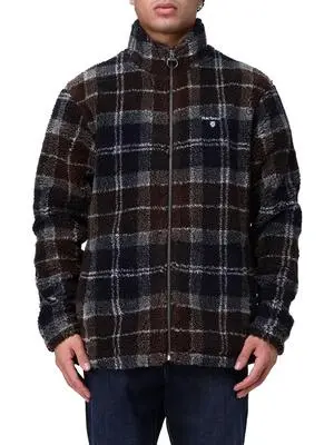 Barbour Tartan Fleece High Neck Zip Jacket Brown