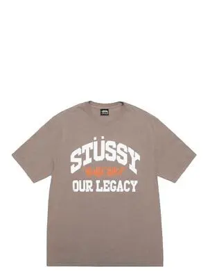 StÜssy X Our Legacy Work Shop Collegiate Pigment Dyed Tee Shirt Taupe