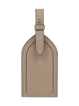 Smythson Smythson Panama Leather Luggage Tag Sandstone