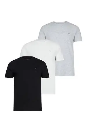 ALLSAINTS Tonic Crew-neck Short-sleeve Cotton T-shirt Pack Of Three - Optic/black/gr