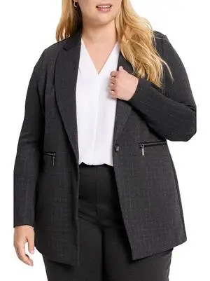 NIC+ZOE Pinstripe Ponte Knit Jacket - Grey Multi