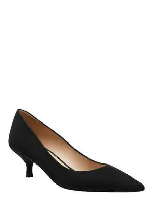 STUART WEITZMAN Pointed Toe Kitten Heel Pumps - Black
