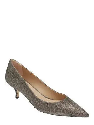 STUART WEITZMAN Pointed Toe Kitten Heel Pumps - New Pyrite New Noir