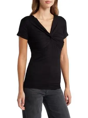 LOVEAPPELLA Loveappella Twist Detail Stretch Top