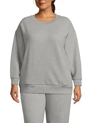 LANDS' END Relaxed Long-sleeve Crew Neck Sweatshirt - Gray Heather
