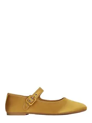 Everlane Day Buckle Mary Jane - Golden Yellow Satin