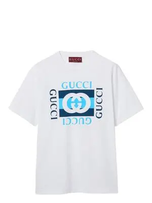 Gucci Printed Cotton Jersey T-shirt - White