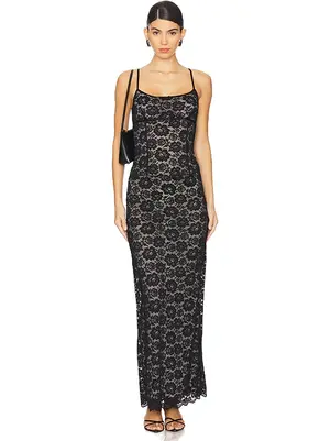 LOVERS AND FRIENDS Leila Sheer Gown - Black
