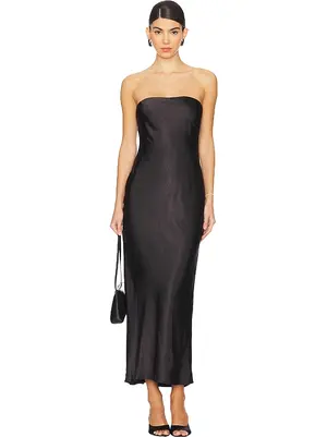MORE TO COME Emma Strapless Maxi Dress - Black