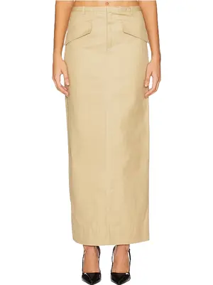 Lpa Clara Maxi Skirt - Khaki