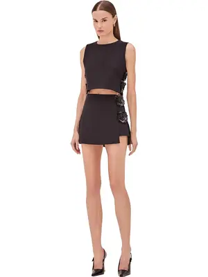 Alexis Susie Skirt With Appliqués - Black