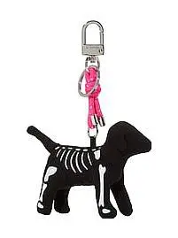 Pink Micro Dog Keychain Charm Black