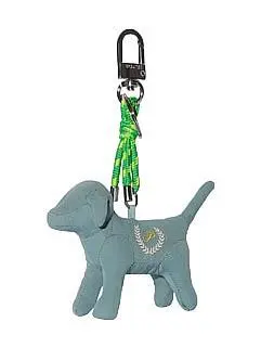 Pink Micro Dog Keychain Charm Blue