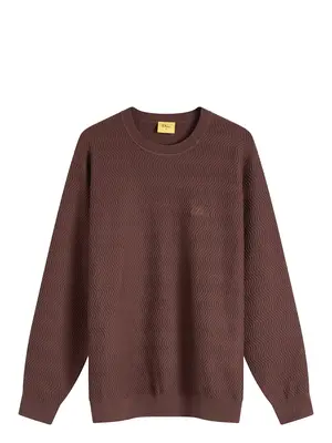 DIME Wave Cable Knit Jumper - Chocolate