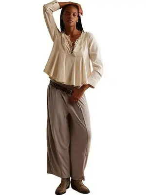 Free People Good Feels Pants - Silver Lining