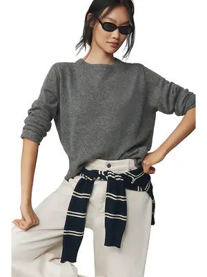 REFORMATION Cashmere Boyfriend Sweater Grey