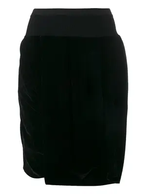Rick Owens Velvet Knee Shorts - Black