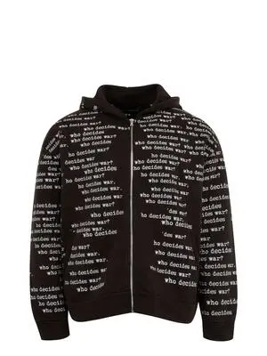 WHO DECIDES WAR BY EV BRAVADO Scripture Zip-up Hoodie - Black