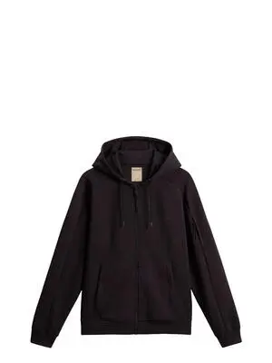 Woolrich Logo-print Zip-up Hoodie - Black
