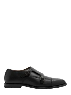OLIVER SWEENEY Coombe Leather Monk Strap Shoes - Black