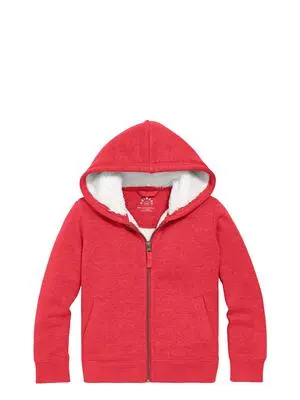 PRIMARY Teddy Fleece-lined Zip Hoodie - Heather Cherry
