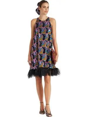 La DoubleJ La Fenice Mini Dress - Spritz Blue Petrol
