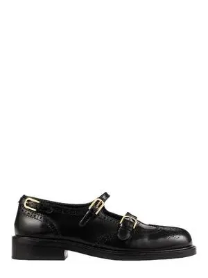 Sandro Mary Jane Leather Loafers - Black