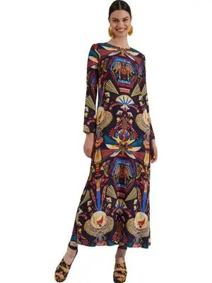 La DoubleJ La DoubleJ Long Sleeve Swing Maxi Dress Nephthys Navy