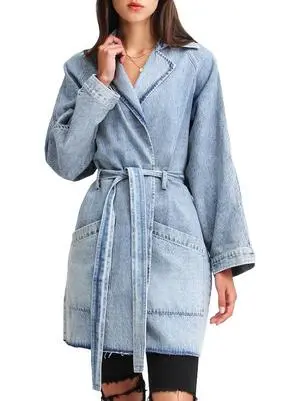 BELLE & BLOOM Relaxed Boyfriend Trench Denim Jacket