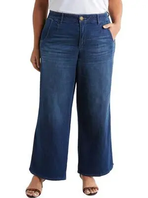 Wit & Wisdom Ab'solution Skyrise Wide Leg Ankle Jeans - Indigo
