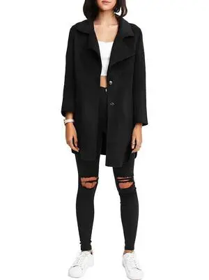 BELLE & BLOOM Ex-boyfriend Wool Blend Oversized Jacket - Black