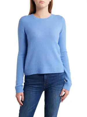 Caslon Cashmere Crewneck Sweater Blue Azurine