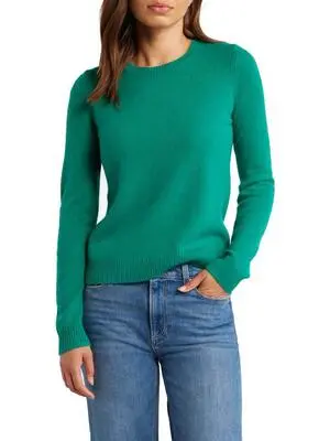 Caslon Cashmere Crewneck Sweater Green Ultra