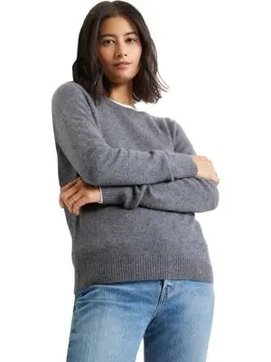 Caslon Cashmere Crewneck Sweater Grey Dark Heather