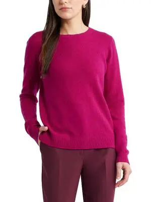 Caslon Cashmere Crewneck Sweater Pink Plumier
