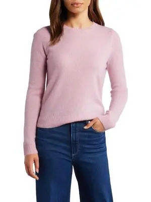 Caslon Cashmere Crewneck Sweater Pink Tulip