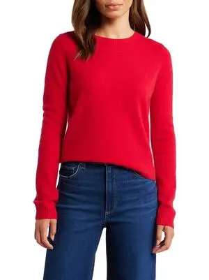Caslon Cashmere Crewneck Sweater Red Lychee